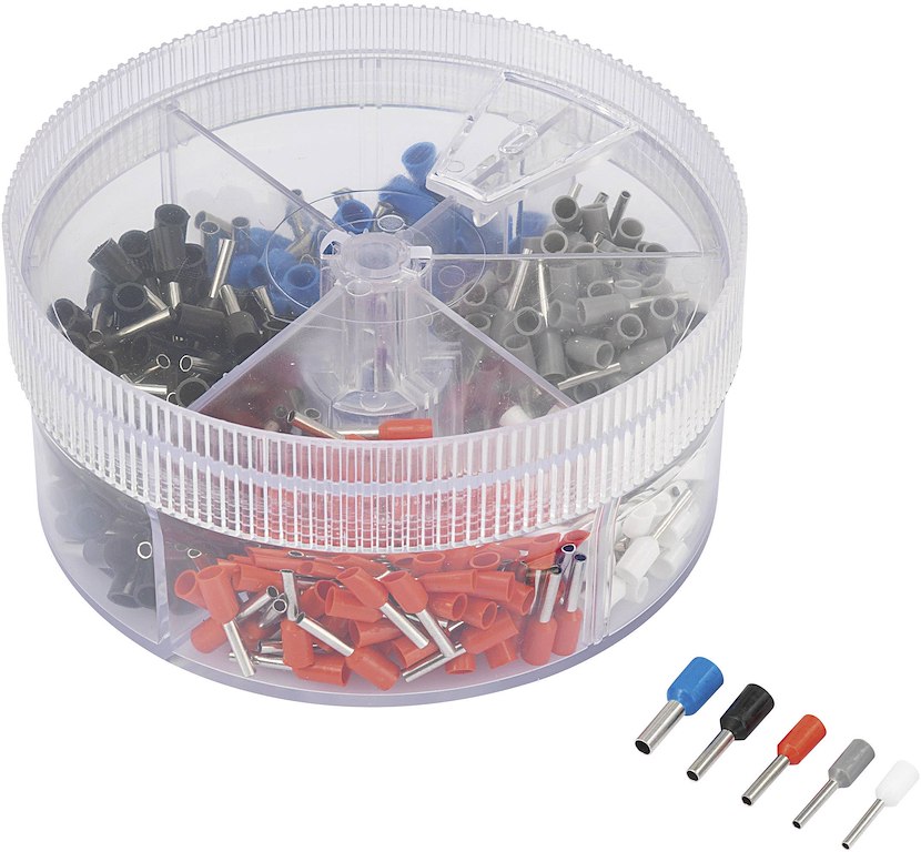 Asortiman udubljenja 0,5 mm 2 2,5 mm 2 bela, plava, crvena, crna, siva Vogt Verbindungstechnik 737074 400 kom