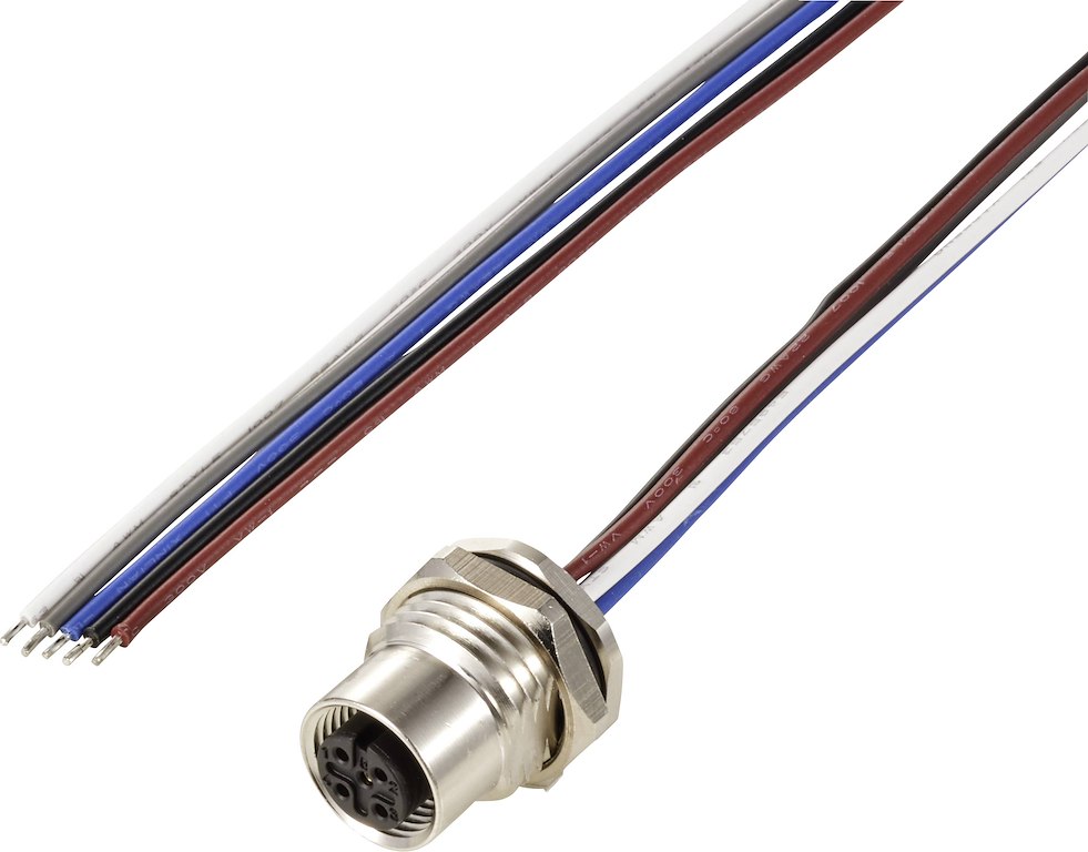 Tru Components TC-12833068 integrisani senzor/aktuator uticnica M12 integrisani zenski konektor 0,5 m broj polova: 5