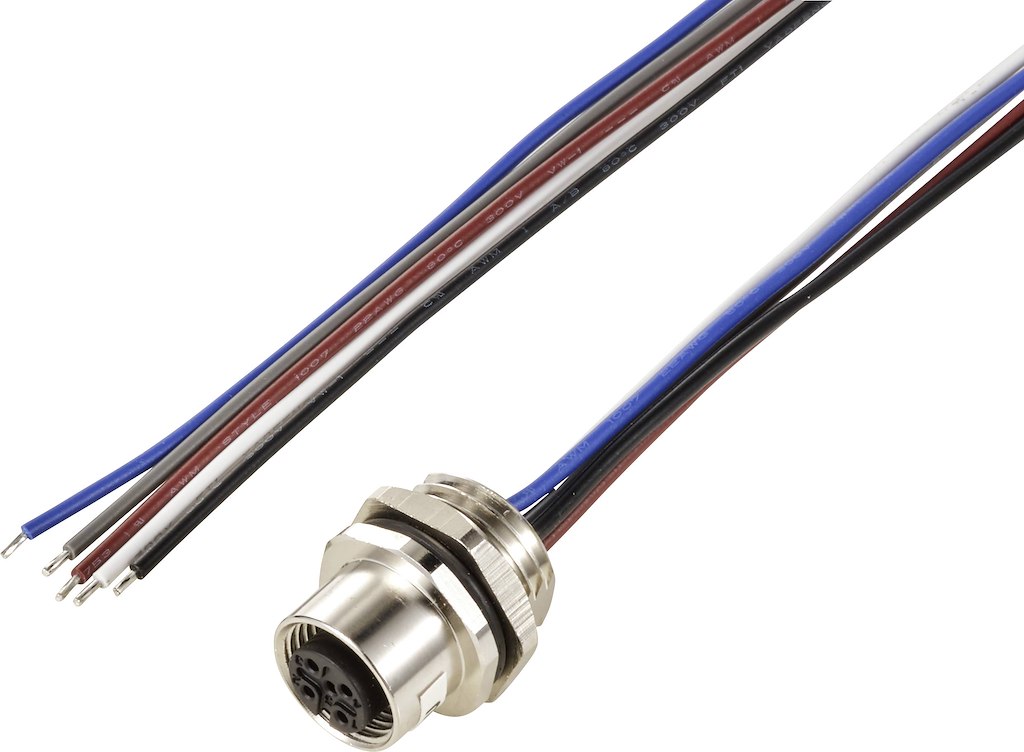 Tru Components TC-12833044 integrisani senzor/aktuator uticnica M12 integrisani zenski konektor 0,5 m broj polova: 5