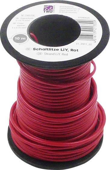 Fino-zicni provodnik LiI 1 * 0,75 mm 2 crvena Tru Components 605696 10 m