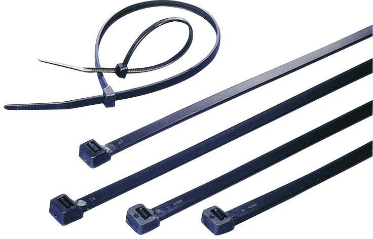 Asortiman kablovskih vezica 300 mm crne, UV-stabilne Tru Components 1592896 TC-CVR300SV203