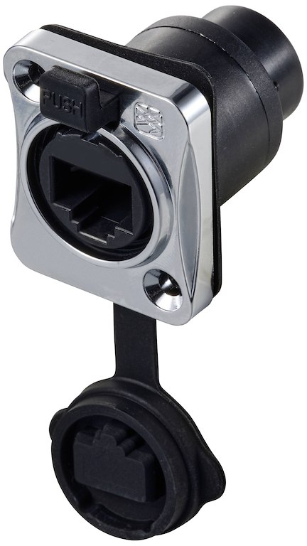 Tru Components TC-12770428 RJ45 uticnica, ravna IP65 sa zavrsnim poklopcem