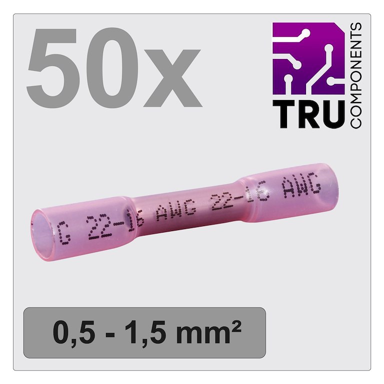 TRU Components TC-12888400 konektorska letvica 36 mm crvena (pak. 50 kom)