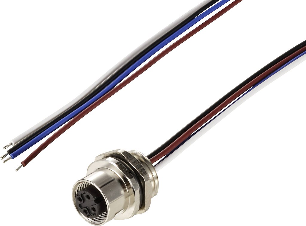 Tru Components TC-12833216 integrisani senzor/aktuator uticnica M12 integrisani zenski konektor 0,5 m broj polova: 4