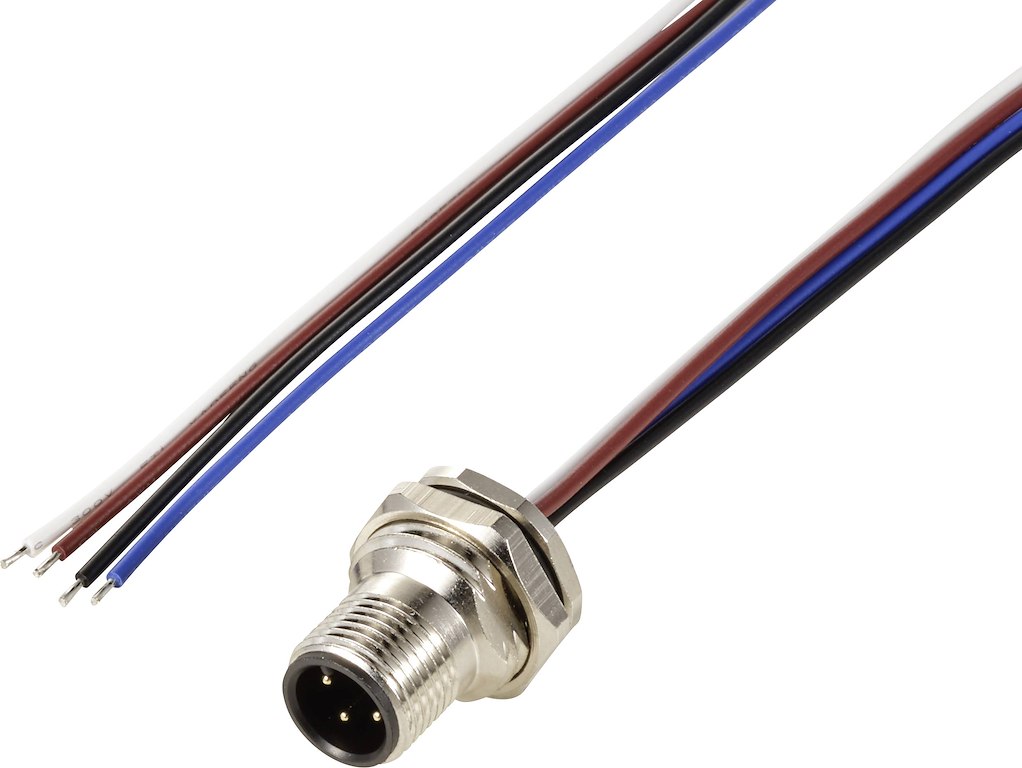 Tru Components TC-12833072 ugradjeni senzor/aktivator utikac M12 ugradjeni muski konektor 0,5 m broj polova: 4