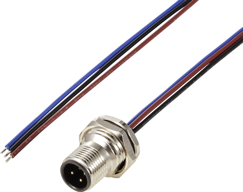 Tru Components TC-12833060 integrisani senzor/aktuator utikac M12 integrisani muski konektor 0,5 m broj polova: 3