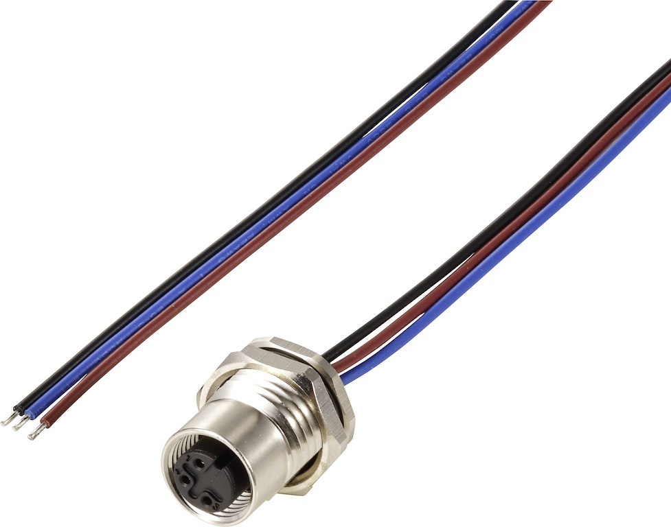 Tru Components TC-12833056 integrisani senzor/aktuator uticnica M12 integrisani zenski konektor 0,5 m broj polova: 3