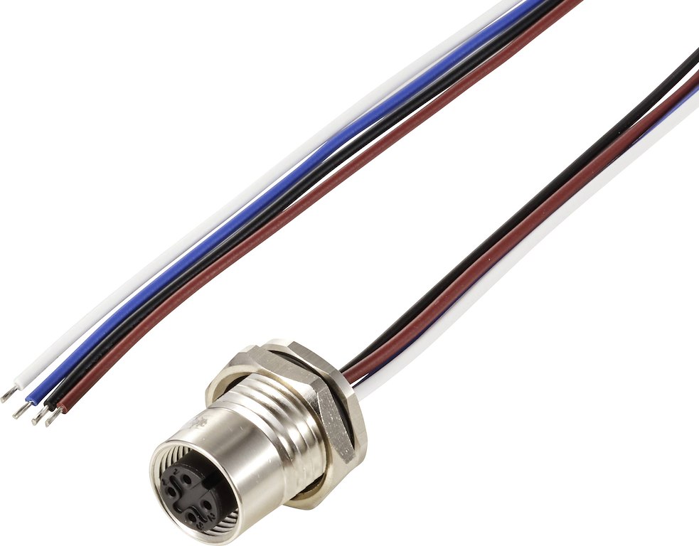 Tru Components TC-12833048 integrisani senzor/aktuator uticnica M12 integrisani zenski konektor 0,5 m broj polova: 4