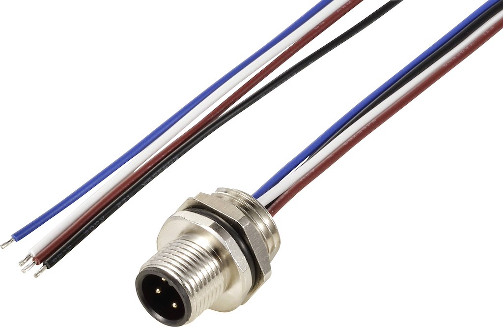 Tru Components TC-12833040 integrisani senzor/aktivator utikac M12 integrisani muski konektor 0,5 m broj polova: 4