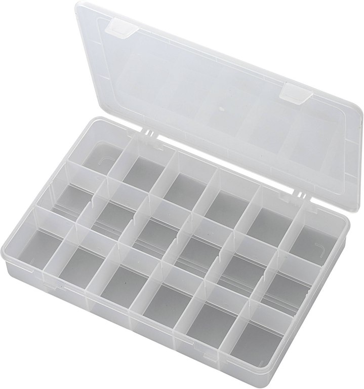 Tru Components PP18-01 kontejner za sortiranje (D * s * V) 278 * 192 * 43 mm broj fioka: 18 cvrstih pregrada Sadrzaj, kolicina, sadrzaj jedinica kolicine po prodajnoj jedinici