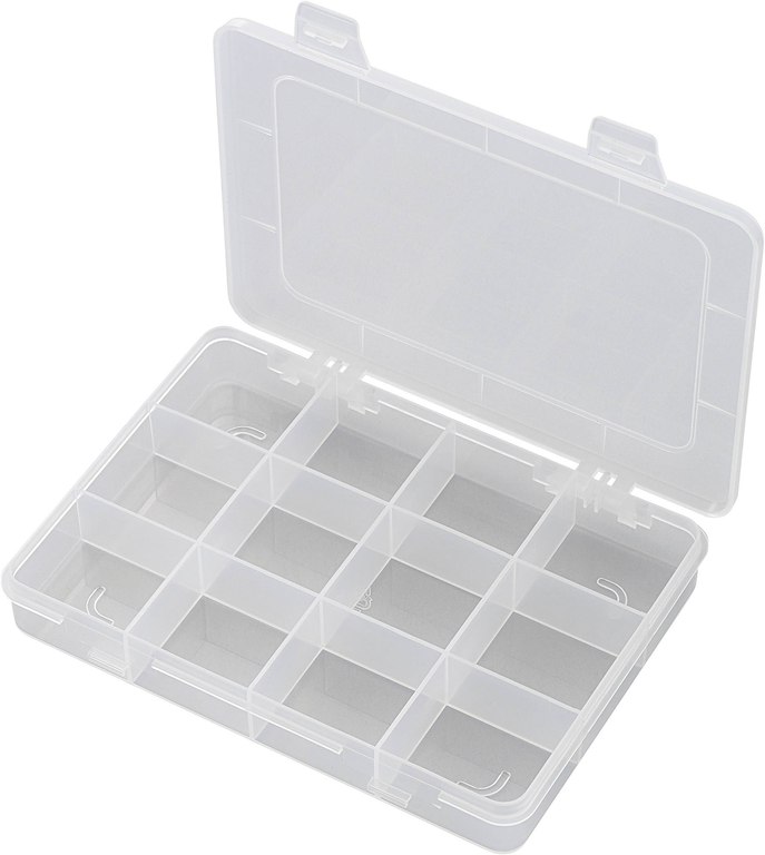 Tru Components E-110 kontejner za sortiranje (D * s * V) 184 * 124 * 25 mm broj fioka: 12 cvrstih pregrada Sadrzaj, kolicina, sadrzaj jedinica kolicine po prodajnoj jedinici