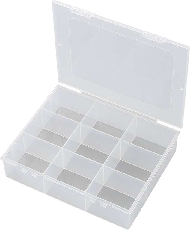 Tru Components E-112-1 kontejner za sortiranje (D * s * V) 190 * 145 * 42 mm broj fioka: 9 puna pregrada Sadrzaj, kolicina, sadrzaj jedinica kolicine po prodajnoj jedinici