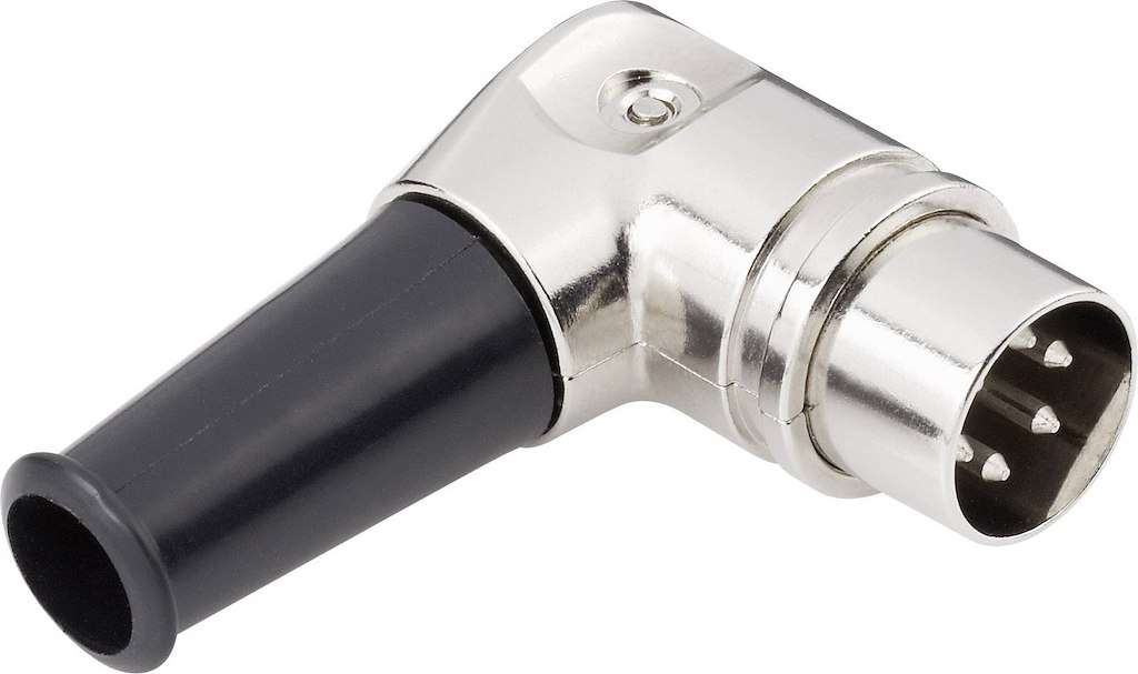 Tru Components 1578995 okrugli konektor DIN ugaoni muski konektor broj pinova: 5 srebro