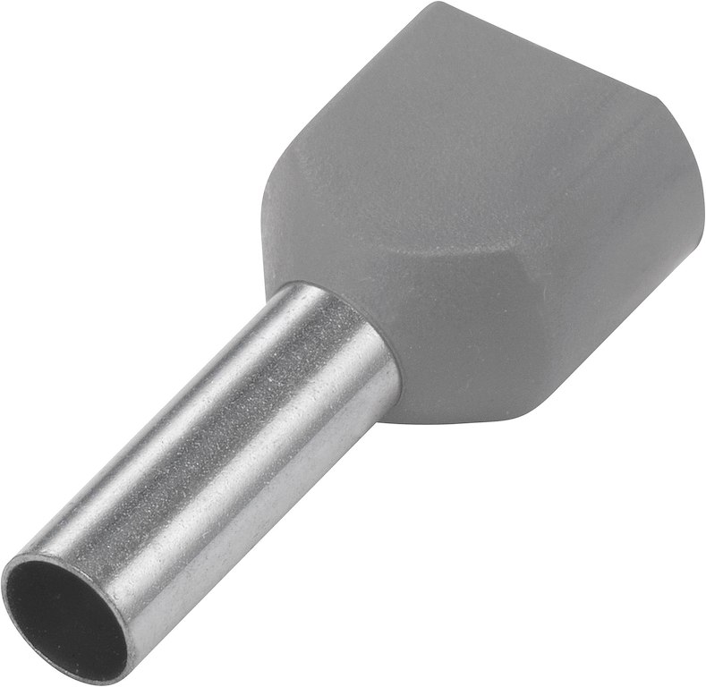 Dvostruke supljine 1 * 4 mm 2 * 12 mm delimicno izolovane, siva Tru Components 1091315 100 komada