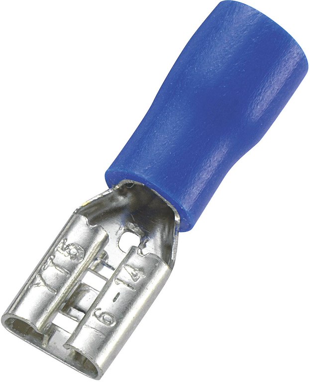Ravna uticnica, sirina utikaca: 4,8 mm, debljina utikaca: 0,5 mm 180 delimicno izolovano, plavo Tru Components 1572132 100 komada