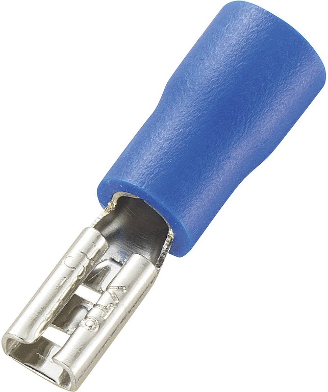 Ravna uticnica, sirina utikaca: 2,8 mm, debljina utikaca: 0,8 mm 180 delimicno izolovano, plavo Tru Components 737443 100 komada