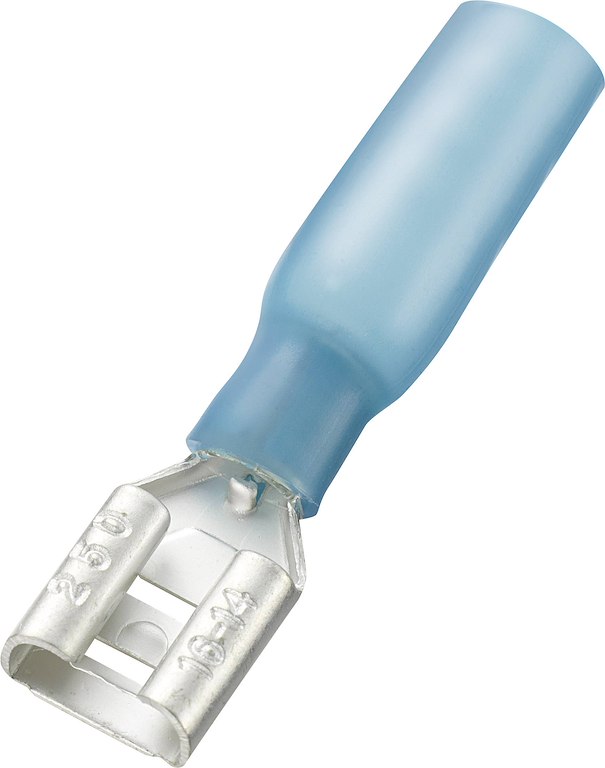 Ravna uticnica sa skupljacom cevi, sirina cepa: 6,4 mm debljina utikaca: 0,8 mm 180 delimicno izolovano, plavo Tru Components 738960 30 komada