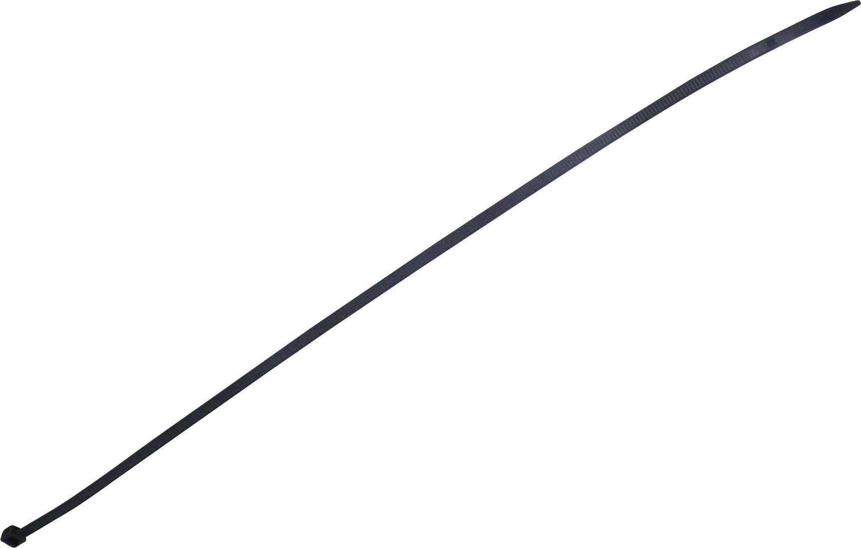 Vezica za kablove 370 mm crna, toplotno stabilna, otporna na kiseline Tru Components 1578024 100 komada