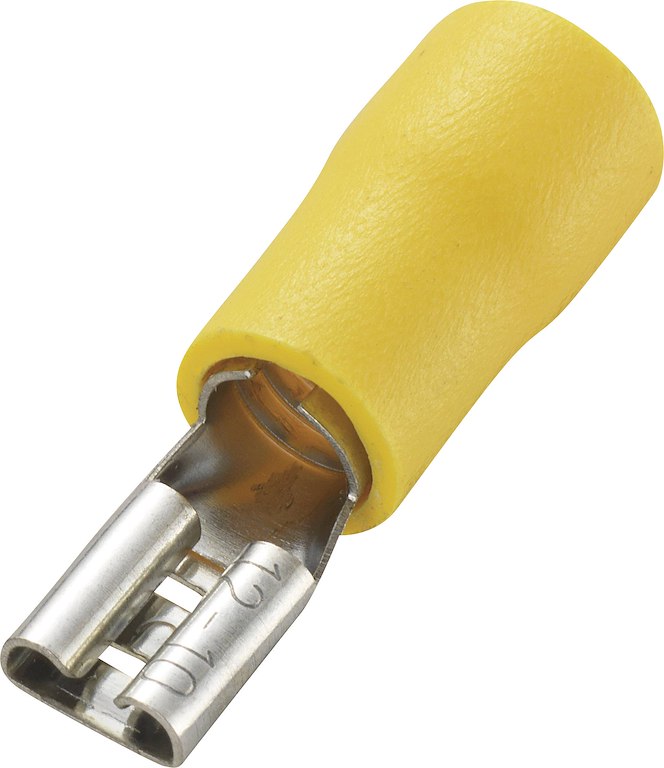 Ravna uticnica, sirina utikaca: 4,8 mm, debljina utikaca: 0,5 mm 180 delimicno izolovano, zuto Tru Components 1572191 50 komada