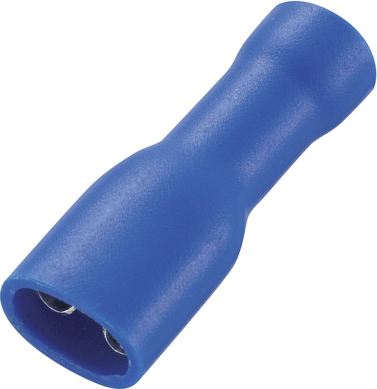 Ravna uticnica, sirina utikaca: 4,8 mm, debljina utikaca: 0,8 mm 180 potpuno izolovana, plava Tru Components 737840 50 komada