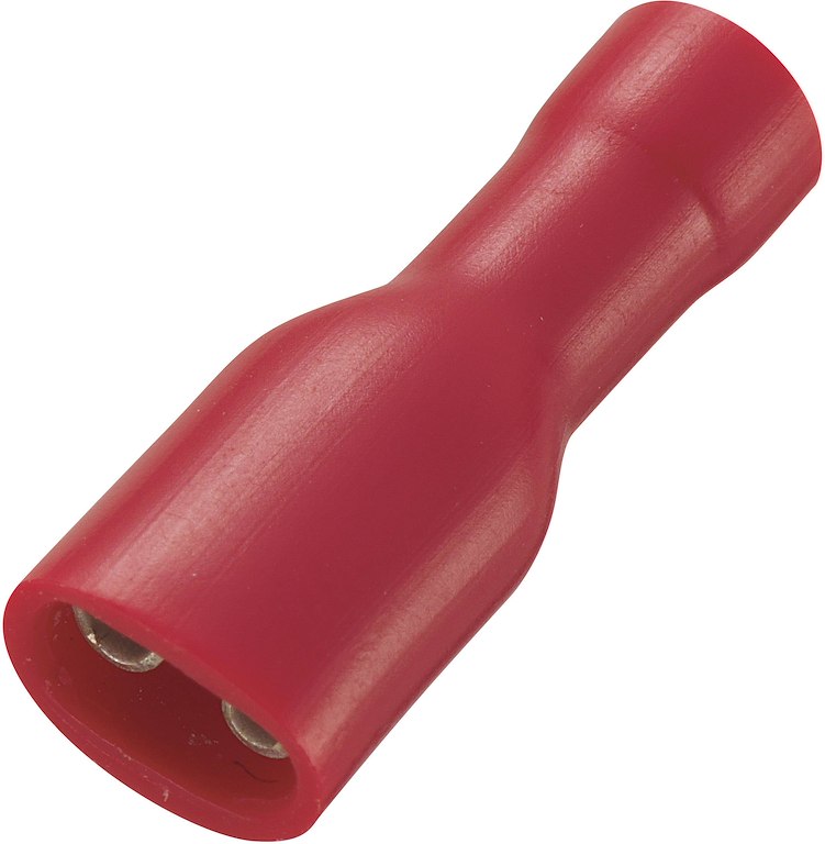 Plosnati utikac, sirina utikaca: 4,8 mm, debljina utikaca: 0,5 mm 180 potpuno izolovano, crveno Tru Components 737662 50 komada