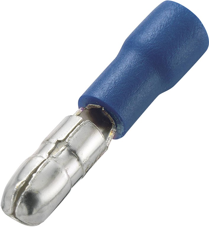 Tru Components 1572194 okrugli konektor 1,50 mm 2 2,50 mm 2 Precnik pina: 4 mm delimicno izolovan plavi 100 kom