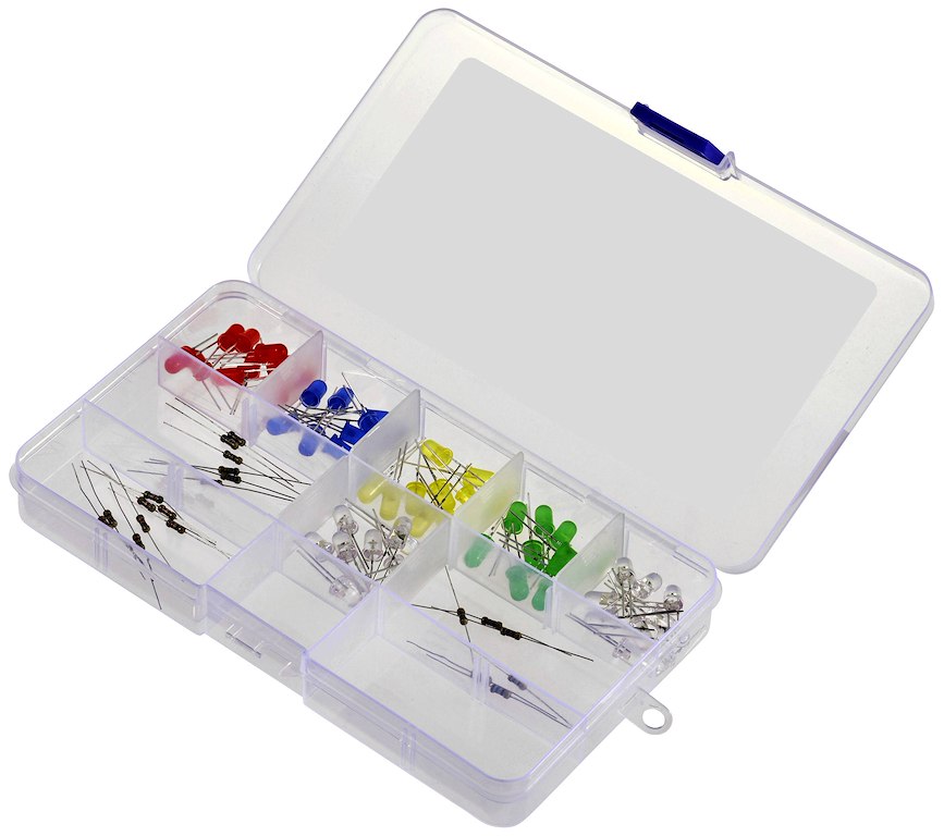 Tru Components LED komplet crvena, zuta, zelena, plava, toplo bela, hladno bela okrugla 5 mm 150 mcd, 400 mcd, 600 mcd, 800 mcd, 20000 mcd 20 mA 2 V, 3 V
