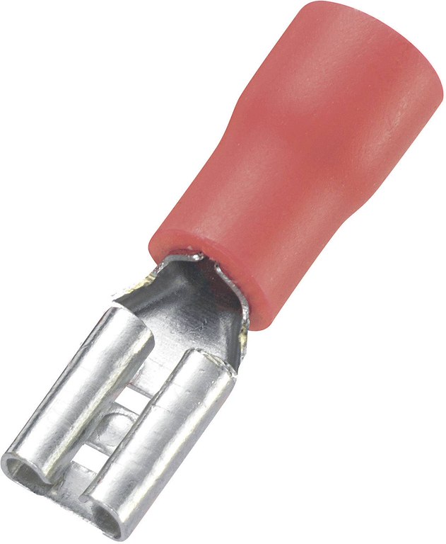 Ravna uticnica, sirina utikaca: 2,8 mm, debljina utikaca: 0,8 mm 180 delimicno izolovano, crveno Tru Components 1572131 100 komada