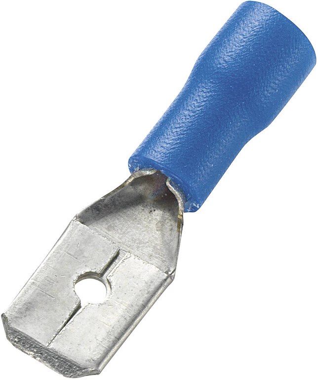 Ravni utikac, sirina utikaca: 6,4 mm debljina utikaca: 0,8 mm 180 delimicno izolovano, plavo Tru Components 745424 100 komada
