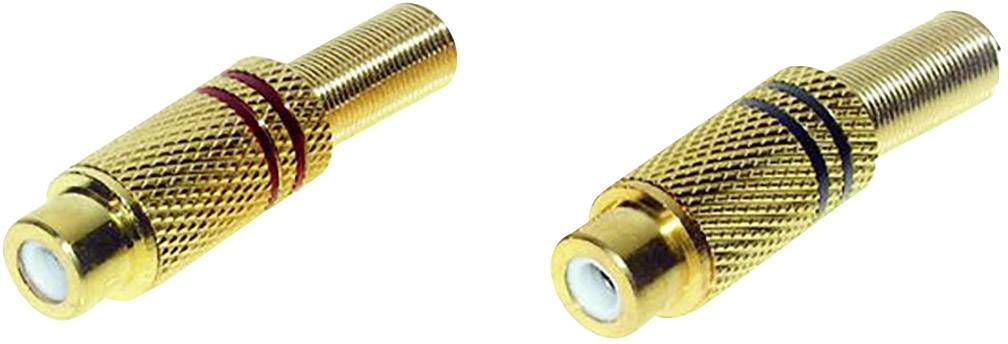 Cink konektor, ravna spojnica, st. stubovi: 2 mono, crvena, crna Tru Components TRU-30K109 2 komada