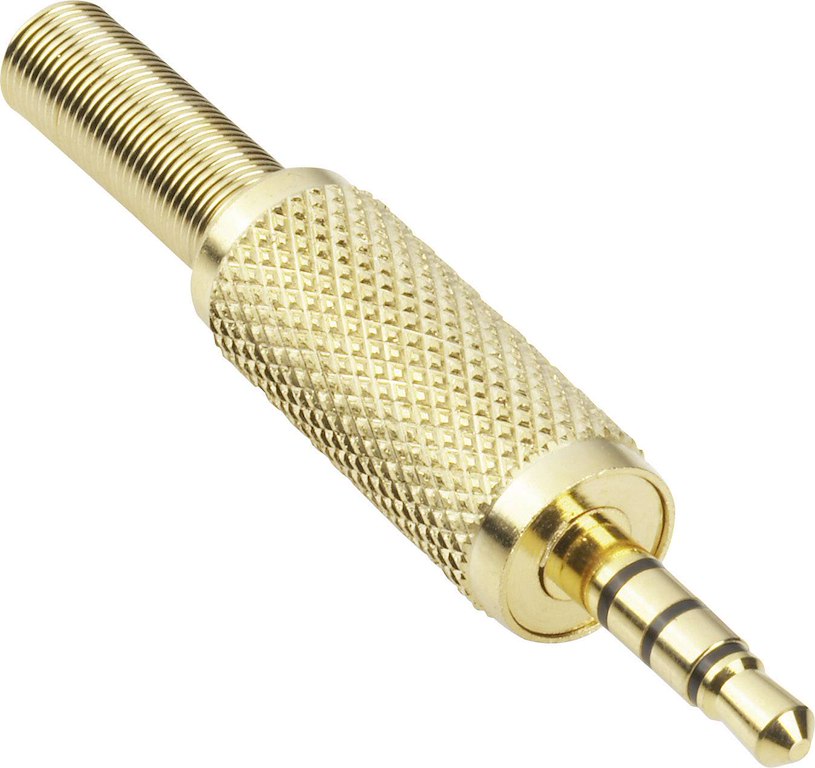Klink uticni konektor 3,5 mm ravni utikac st. stubovi: 4 stereo, zlatne boje Tru Components