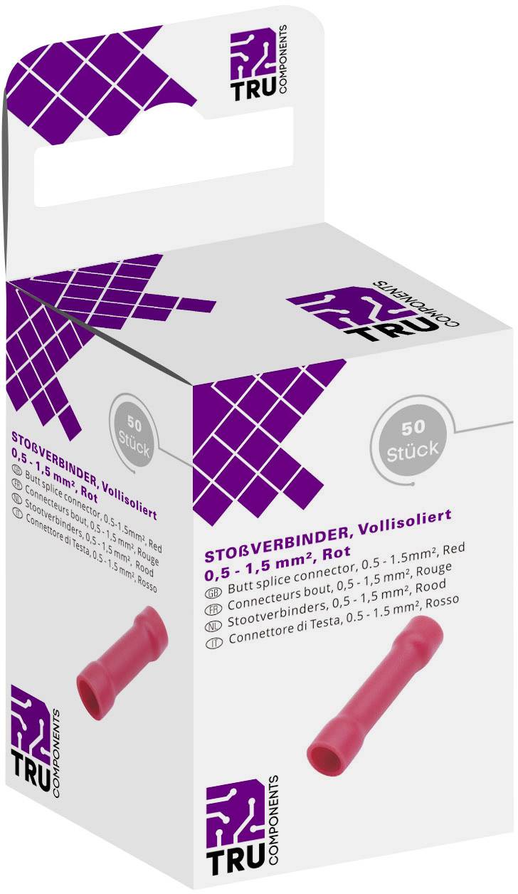 TRU Components T1904C066 konektorska letvica 24,50 mm crvena (pak. 50 kom)