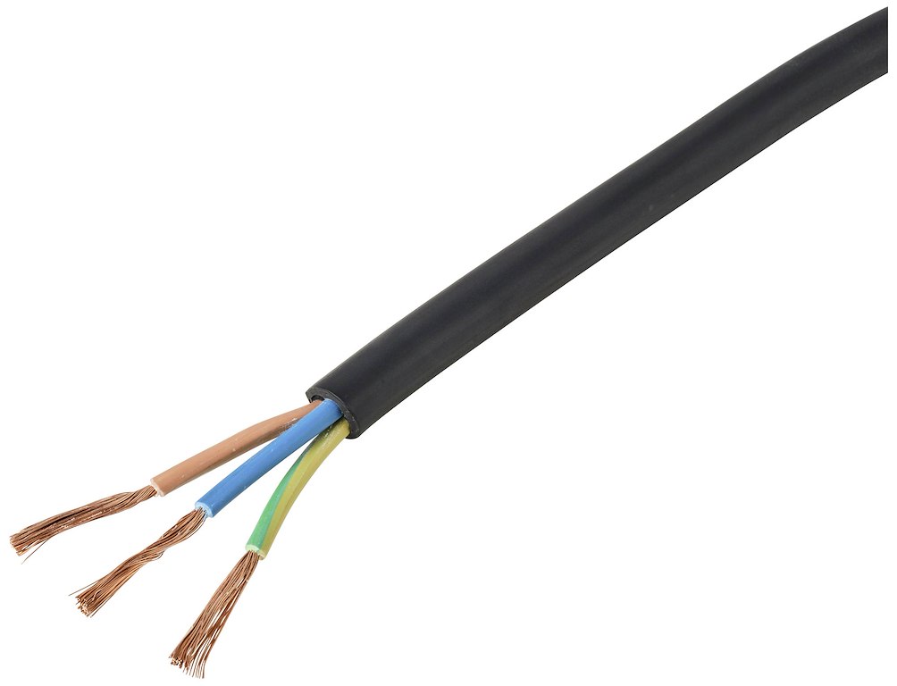 Tru Components TC-11595928 gumirani kabl H07RN-F 3 * 4 mm 2 crni 1m