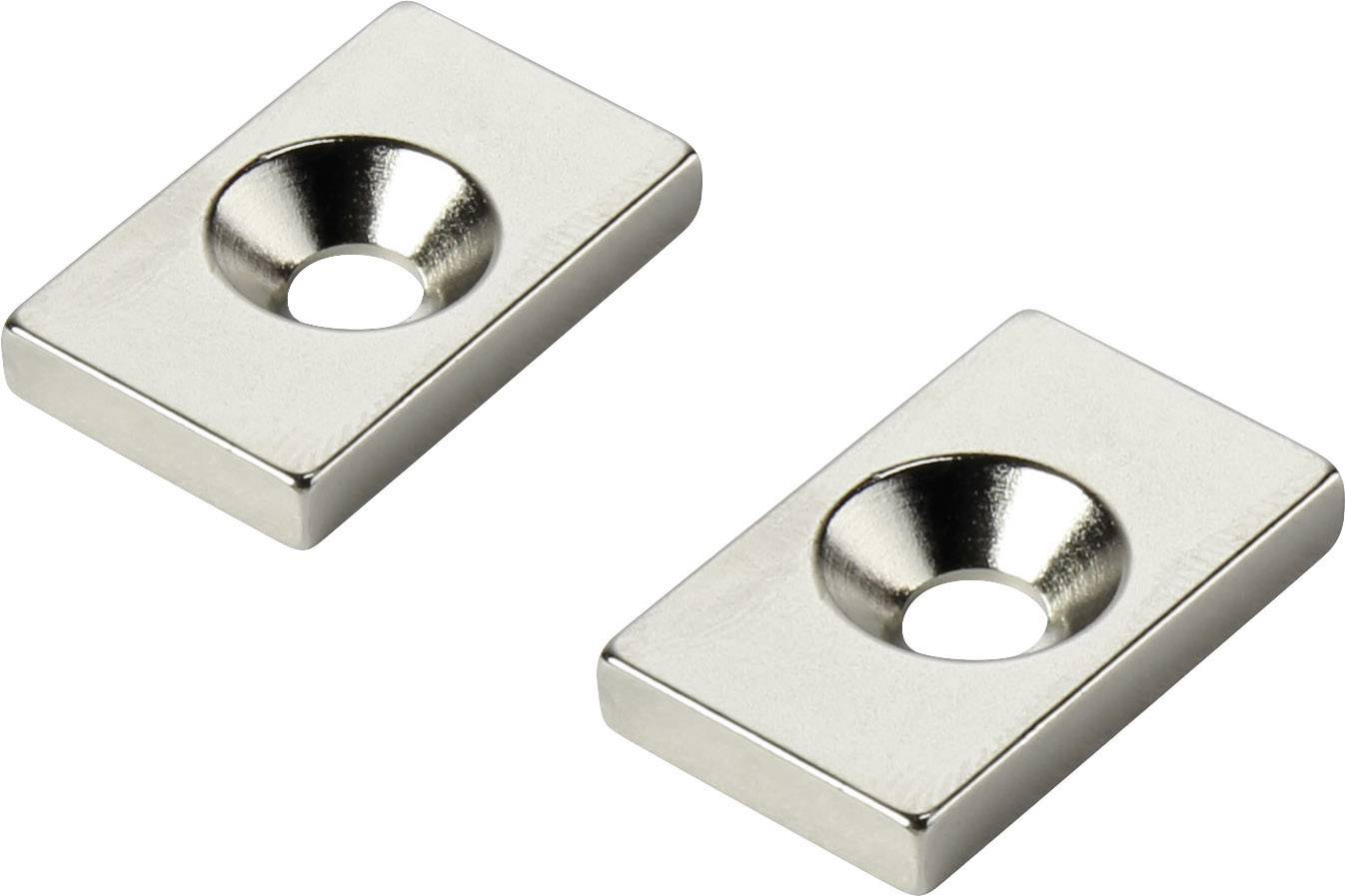 Tru Components V20L12T3-M4 permanentni magnet pravougaoni (D * S * V) 20 * 12 * 3 mm N35 Granicna temperatura (maks.): 80 C