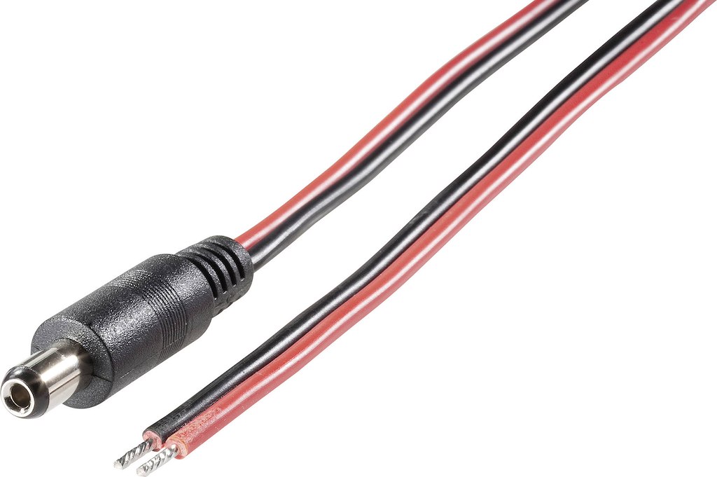 Niskonaponski prikljucni kabl, niskonaponski utikac – otvoreni kraj 5,5 mm 2,1 mm Tru Components 2 m