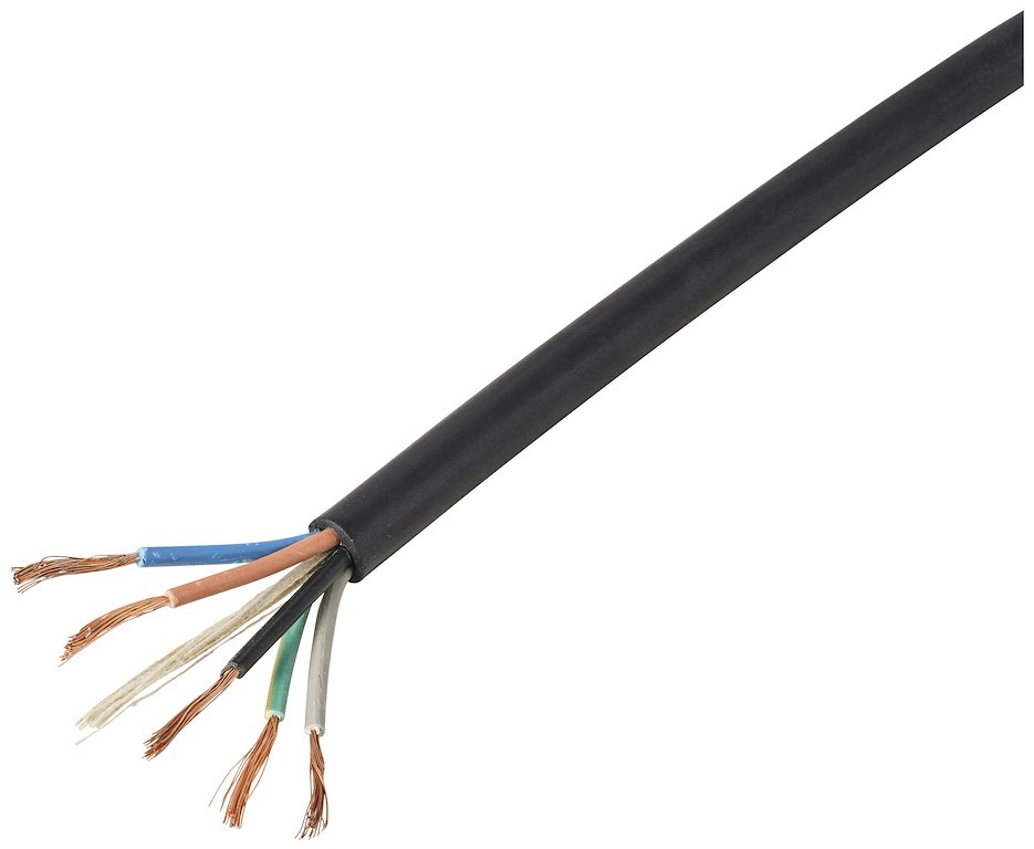 Tru Components TC-11594948 gumirani kabl H07RN-F 5 * 1,5 mm 2 crni 1m