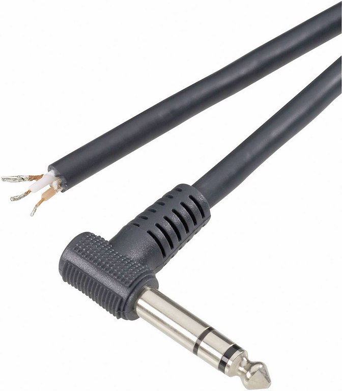 Tru Components 1578803 6,35 mm banana konektor ugaoni muski konektor broj pinova: 2 mono crni