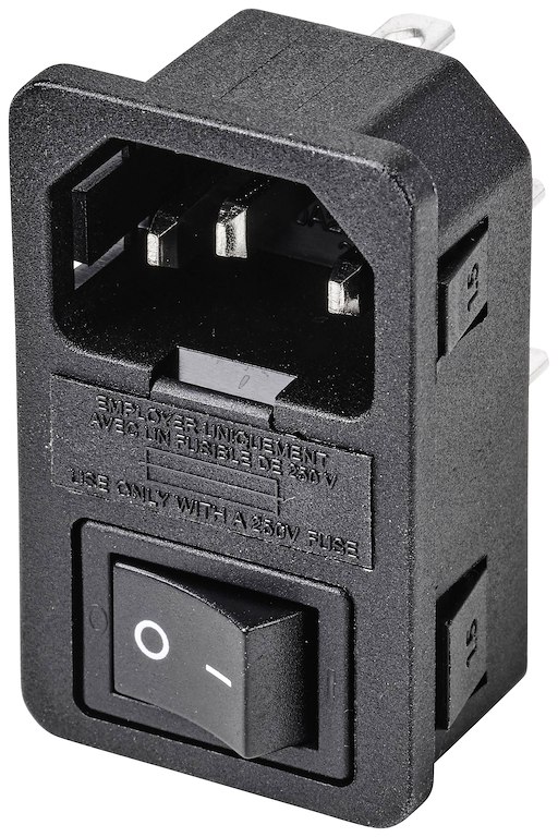 Tru Components TC-10088420 IEC konektor muski konektor za ugradnju, vertikalni Ukupan broj polova: 3 10 A crni