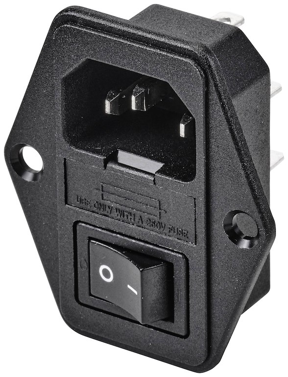 Tru Components TC-10088400 IEC konektor muski konektor za ugradnju, vertikalni Ukupan broj polova: 3 10 A crni
