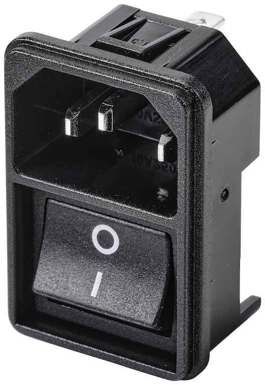 Tru Components TC-10088380 IEC konektor muski konektor za ugradnju, vertikalni Ukupan broj polova: 3 10 A crni