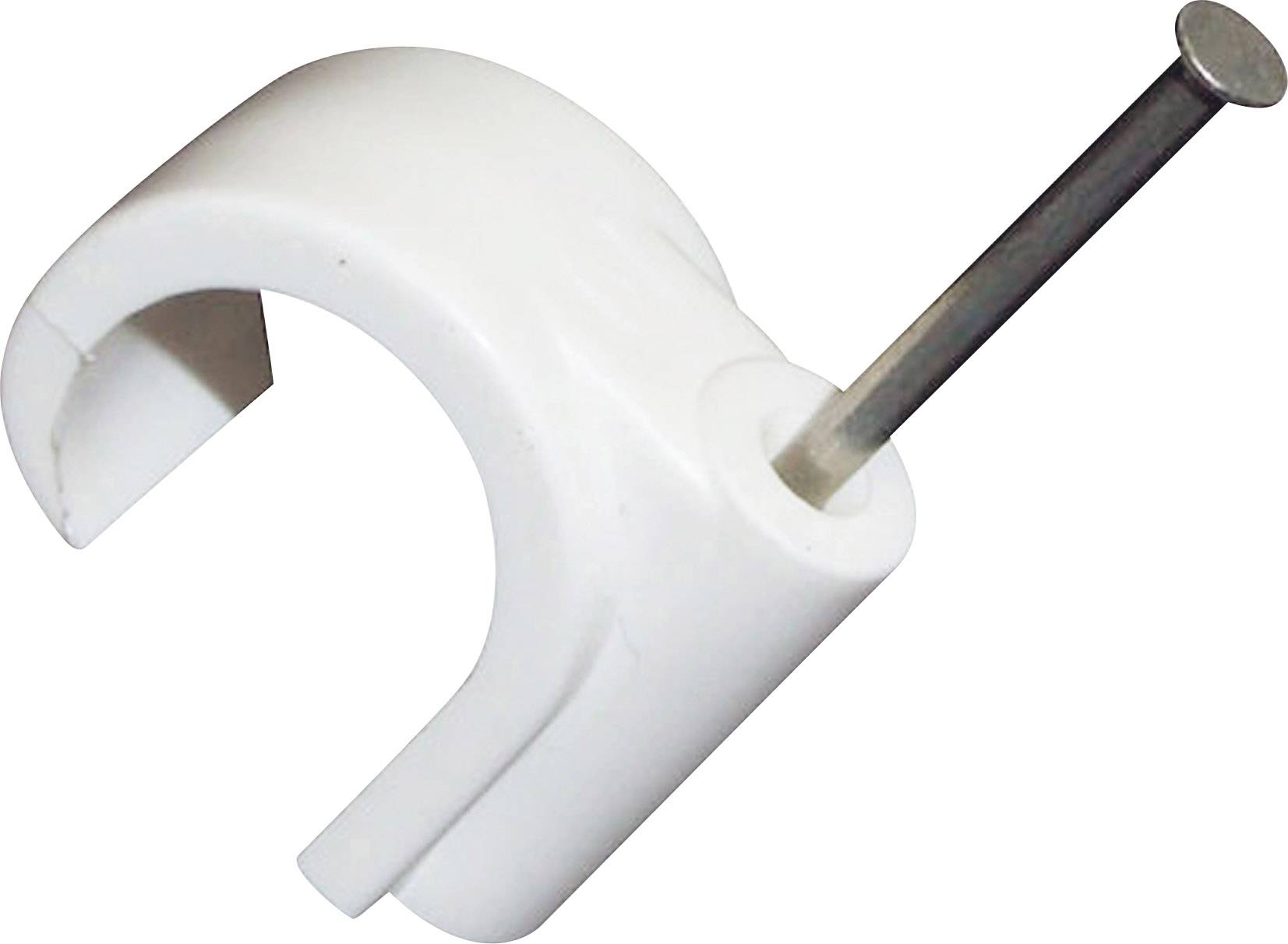 Stezaljka za kabl sa ekserom, bela (mat) Tru Components 523506 100 kom
