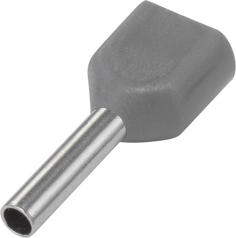 Dvostrani terminali 1 * 2,50 mm 2 * 10 mm delimicno izolovani, sivi Tru Components 1091314 100 komada