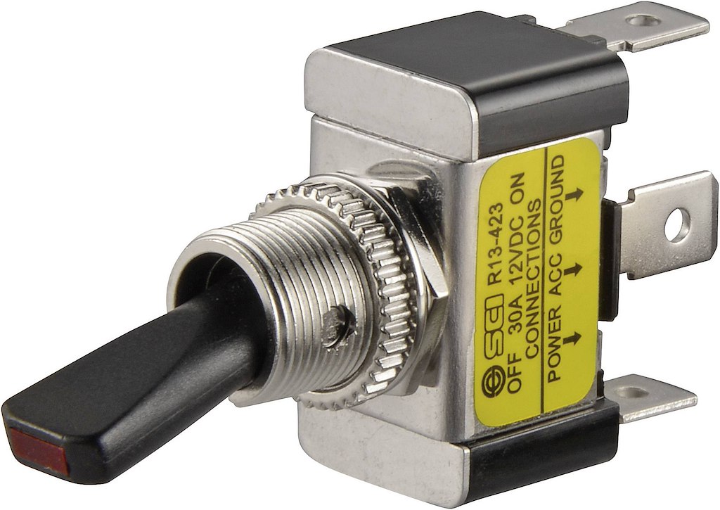 Prekidač za automobil 12 V/DC 30 A 1 * isključeno/uključeno sa zaključavanjem Tru Components TC-R13-423L crveni