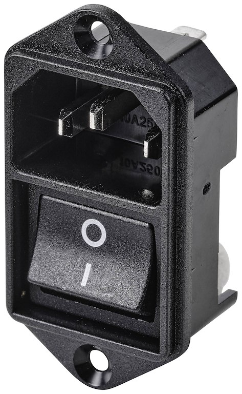Tru Components TC-10088376 IEC konektor muski konektor za ugradnju, vertikalni Ukupan broj polova: 3 10 A crni