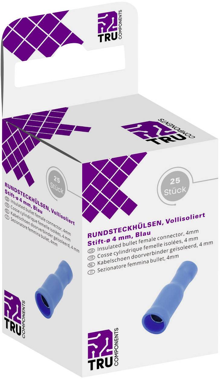 Tru Components T1904C049 okrugli utikac 1,50 mm 2 2,50 mm 2 potpuno izolovan plavi 25 kom