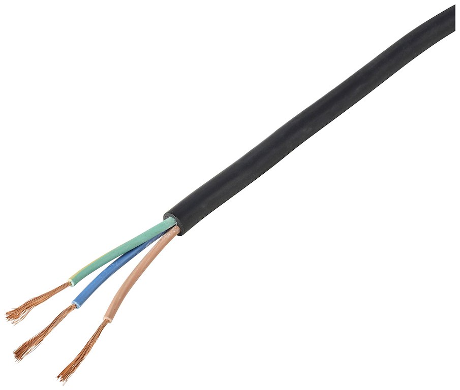 Tru Components TC-11594940 gumirani kabl H07RN-F 3 * 2,5 mm 2 crni 1m