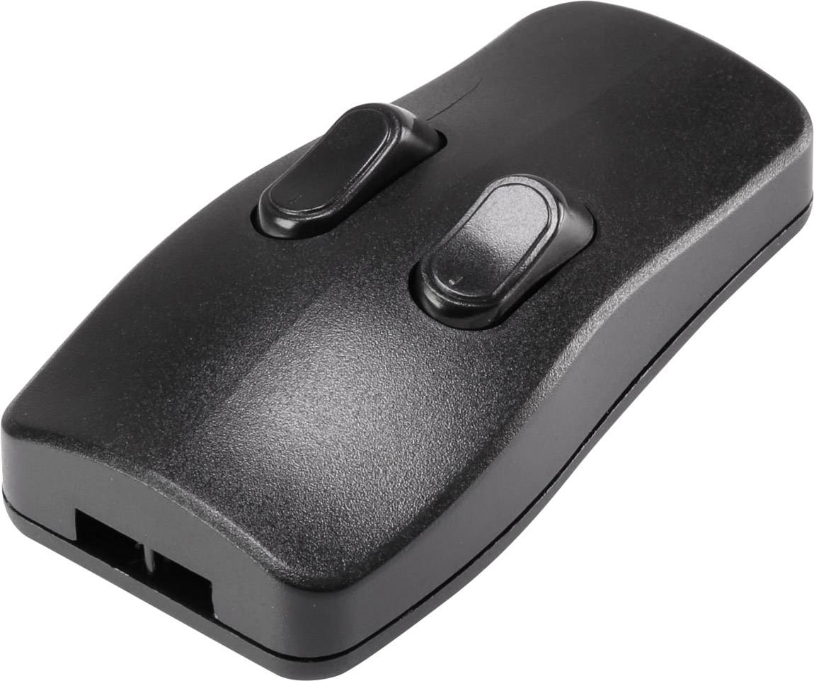Tru Components 98001c410 prekidac za srednji kabl, crni 2 * iskljuceno/ukljuceno 2 A