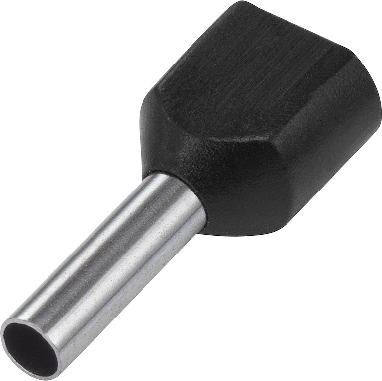 Dvostruka jezgra 1 * 1,50 mm 2 * 8 mm delimicno izolovana, crna Tru Components 1091321 100 kom