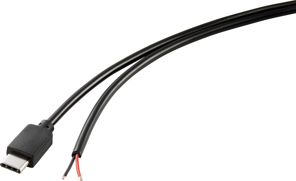 Tru Components Raspberri Pi kabl za napajanje [1* USB-C? muski konektor – 1* slobodan kraj] 1,00 m crni
