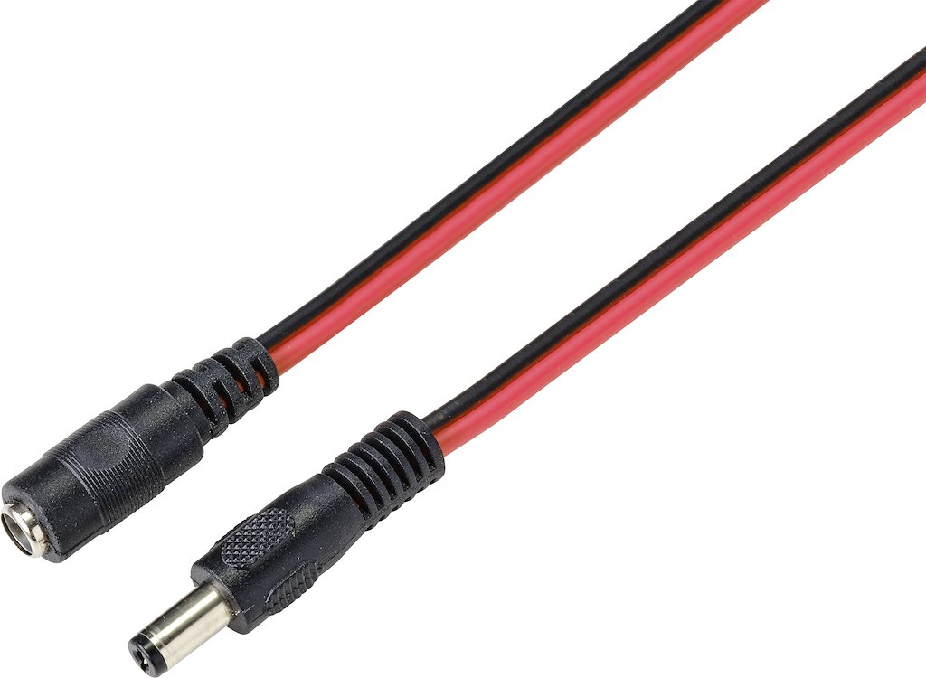 Tru Components TC-9556668 niskonaponski prikljucni kabl niskonaponski muski konektor – niskonaponski zenski konektor 5,5 mm 2,1 mm 3,00 m
